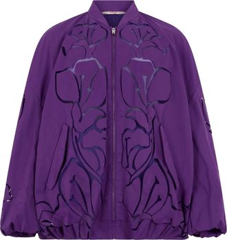 Valentino Garavani Homme, Vestes, Violet, Taille: M Bomber fleuri