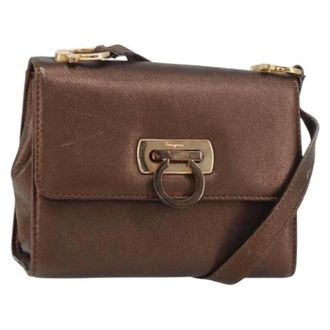 Ferragamo Sac bandouli&egrave;re en cuir Pre-owned - Femme - Pre-owned - Brun - Taille: ONE Size