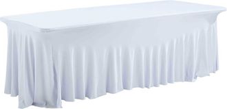 Oviala Rechteckige 210 cm Tischdecke Weiß