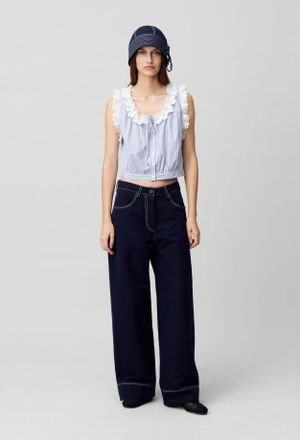 Claudie Pierlot Top dentelle &agrave; carreaux