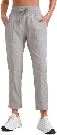 CRZ YOGA Femme Capri Pantacourt Survêtement Jogger avec Poches pour Sports Casual Chrome foncé 38