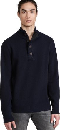 Barbour Patch Half Zip Mens Jumper Navy L