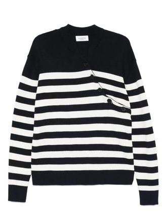 Laneus pull à rayures - Bleu