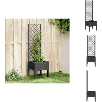 vidaXL Vidaxl - Jardini&egrave;re avec treillis noir 40x40x142 cm pp - Jardinier Noire - Pot Plante Grimpante - Jardini&egrave;re Ext&eacute;rieur - Pot En Plastique
