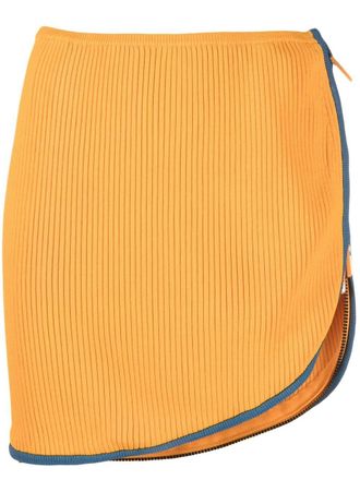 Diesel jupe asym&eacute;trique &agrave; design nervur&eacute; - Orange