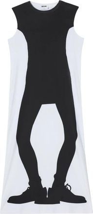 Moschino Femme, Robes, Blanc, Taille: 40 FR Abito Trompe LOeil