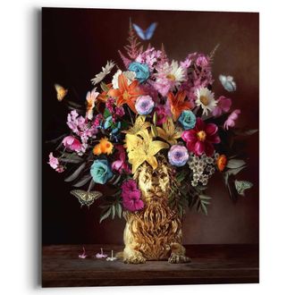 Reinders Wandbild, Blumenl&ouml;we, Wohnzimmer, Bilder, Wanddeko, Room Decor, MDF, Mehrfarbig, 50x40cm