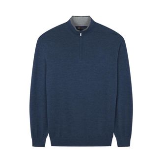Paul & Shark Homme, Pulls, Bleu, Taille: XL Pull Zipp&eacute; en Laine et Soie