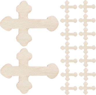 Artibetter 20 Stück Teiliges Holz Kreuz zum Basteln Natürliche DIY Holzanhänger für Geburtstagsdeko Vielseitige Wanddeko und Party Ornamente Sichere Holzscheiben