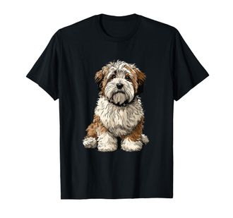 Whyitsme Design Rote und wei&szlig;e Havaneser-Hunde-Illustration T-Shirt