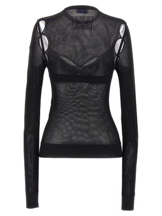Off-white Mesh Bralette Blouse - Black
