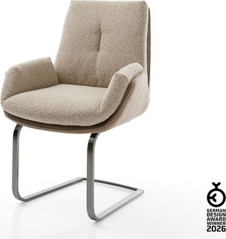 DELIFE Freischwinger Clea-Flex Materialmix Schlamm Freischwinger flach Graphit, Esszimmerst&uuml;hle