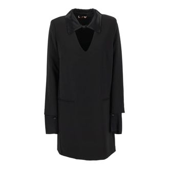Twinset Femme, Robes, Noir, Taille: 40 FR Robe &Eacute;l&eacute;gante Abito Col. 00006