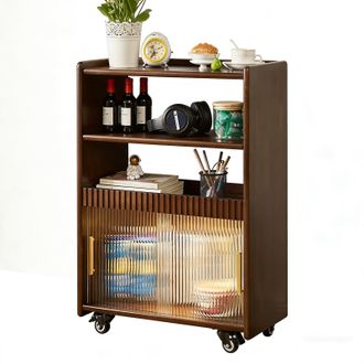 Generic K&uuml;chen-Sideboard, kompakter mobiler Stauraum for kleine R&auml;ume Mit Arbeitsplatte + mehrstufigen offenen Regalen + geschlossenem Schrank Stauraum Ausges