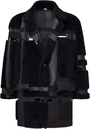 Thom Browne Jacke aus Faux Shearling - Schwarz