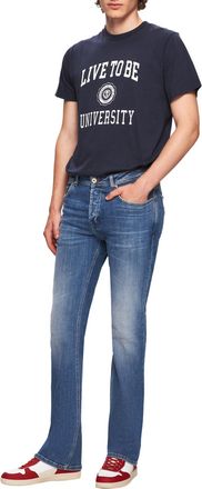 LTB Jeans Herren Tinman 400 - Bootcut Mid Rise Basic-5-Pocket Medium Wash Blau aus Baumwollgemisch - Größe W32L32