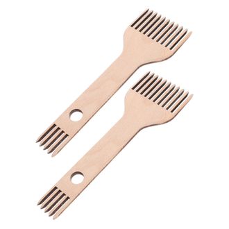 DOITOOL Doppelseitiger Webkamm - 2 St&uuml;ck Handwebstuhl Kamm mit Breiten Z&auml;hnen Selbstgemacht Webwerkzeug f&uuml;r Teppich und Wandteppichweberei Garnverarbeitung un