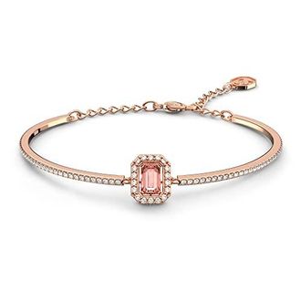 Swarovski Bracelet-jonc Millenia femme, pierre taille octogonale, cristaux blancs et placage de ton or rosé, rose