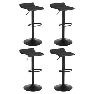 Woltu Barhocker 4er Set, Höhenverstellbarer Barstuhl, 360° drehbarer Bistrohocker mit Fußstütze, aus Kunstleder Metall, für Bar Küche Theke Café, Schwarz+Sc