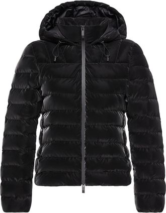 Moncler Moncler Doudoune Courte &Agrave; Capuche Tr&egrave;fle, Femme, Noir, Taille: 00