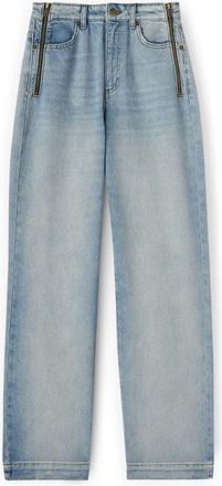 Motivi Femme, Jeans, Bleu, Taille: 46 FR Jeans Palazzo &agrave; Jambes Larges avec Zips Lat&eacute;raux
