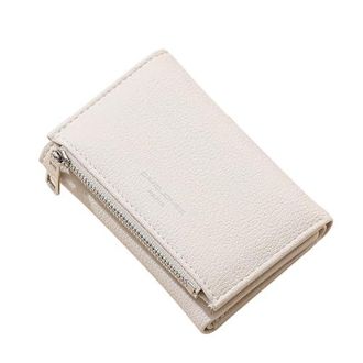 David Jones Porte-Monnaie Femme Simili Cuir - Porte-Cartes Petit Portefeuille Cuir synth&eacute;tique PU - Poche &agrave; Billets et Pi&egrave;ces - Beige