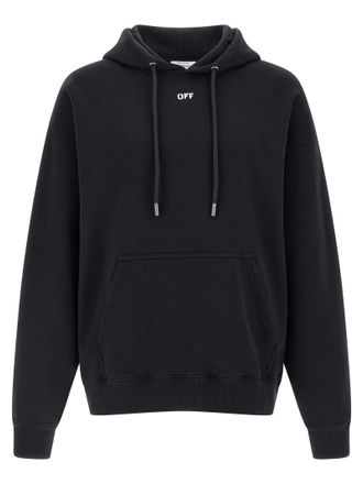 Off-white Logo-Print Cotton Hoodie - Black