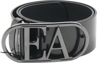 Emporio Armani Femme, Accessoires, Noir, Taille: 80 CM Ceinture en cuir &agrave; boucle logo