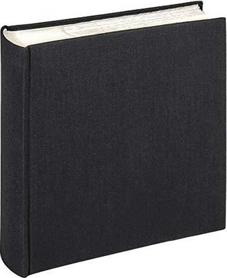 Walther Design Fotoalbum schwarz 200 Fotos 10 x 15 cm Memo-Einsteckalbum Leinen, Cloth ME-510-B