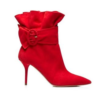 Generic Bottines &agrave; Talons Hauts Pliss&eacute;es &agrave; Bout Pointu pour Femme,Bottines &eacute;l&eacute;gantes &agrave; Talons Aiguilles et Boucles,Chaussures de Soir&eacute;e Sexy &agrave; Fermeture &eacute;clai