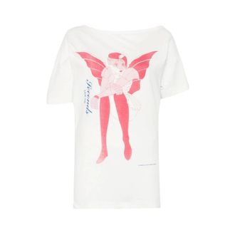 Our Legacy Femme, Tops, Blanc, Taille: 38 FR Asymmetric Neck T-Shirt