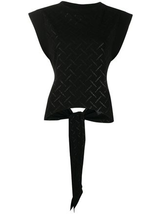 Marcelo Burlon top &agrave; dos ouvert - Noir