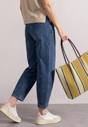 Street One Loose-fit-Jeans STREET ONE, Damen, Gr. 25, L&auml;nge 28, medium blau washed, Jeans, 72% Baumwolle, 27% Polyester, 1% Elasthan, unifarben, kn&ouml;chelfrei, Jea