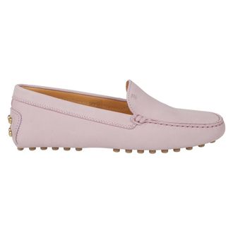 Tod's Femme, Chaussures, Rose, Taille: 36 1/2 EU Mocassins en daim avec logo grav&eacute; sur le devant
