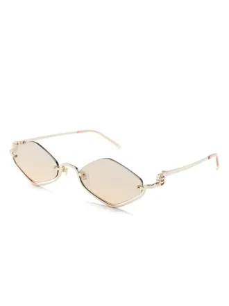 Gucci GG1604S Diamond-Shaped Frame Sunglasses - Gold
