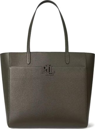 Lauren Ralph Lauren large Cameryn logo-embossed tote bag - Gr&uuml;n