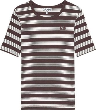 Ganni Femme, Tops, Multicolore, Taille: 44 FR T-shirt &agrave; rayures
