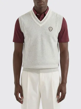 Brunello Cucinelli Gilet en maille de coton avec &eacute;cusson