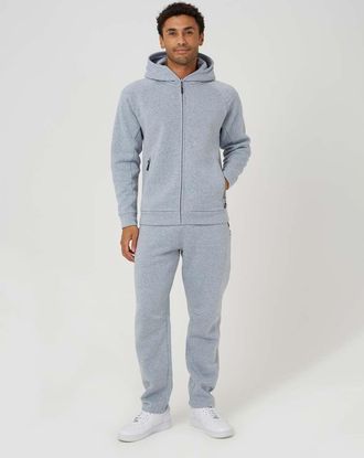 Brave Soul Zip-Hoodie und Jogginghose als Zweiteiler in Hellgrau