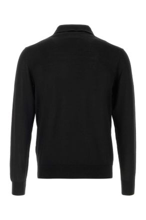 Prada Mens Black Wool Polo Shirt Nero Exterior: Virgin T-shirts And Polos