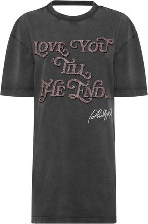 Philipp Plein Open Back T-Shirt Dress Love Plein