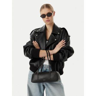 Calvin Klein Handtasche Calvin Klein Foil Logo Bauletto LV04F3636G Schwarz