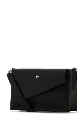 Montblanc Mens Black Leather Crossbody Bag 000 Borse A Secchiello