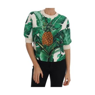 Dolce & Gabbana Tropischer Pailletten-Ananas Pullover - - Knitwear - Damen - Mehrfarbig - XS