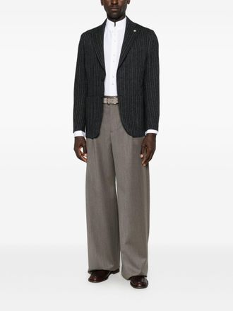 Emporio Armani Wool Twill Trousers - Beige