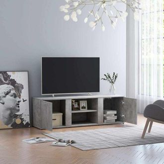 vidaXL Meuble tv Gris b&eacute;ton 120x34x37 cm Agglom&eacute;r&eacute;