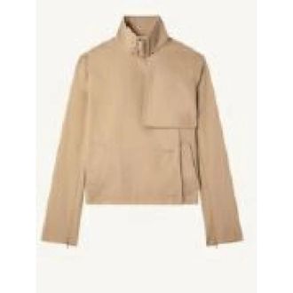 Courr&egrave;ges Femme, Vestes, Beige, Taille: 36 FR Buckle Short Cotton Trench Coat