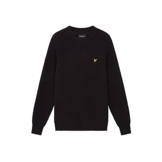 Lyle & Scott Homme, Pulls, Noir, Taille: L Shaker Stitch Mock Neck