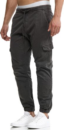 Indicode Herren Levy Cargohose aus Baumwolle mit 6 Taschen | Cargo Chino Hose Männer Raven, 3XL