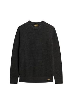 Superdry Jumper en Tricot textur&eacute; T-Shirt, Raven Black Heather, XXL Homme